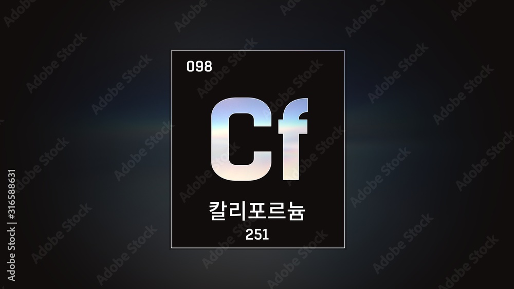 3D illustration of Californium as Element 98 of th | WallsHeaven ...