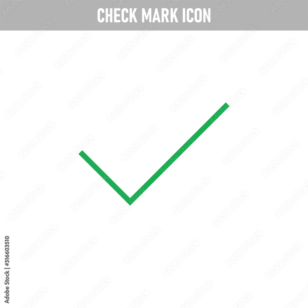 Green tick, check mark icon, approval and ok checkmark sign. Stock ...