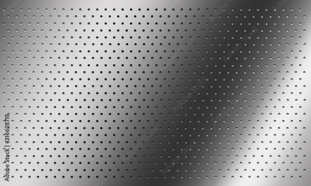 Gray metal background, perforated metal texture Stock Illustration ...