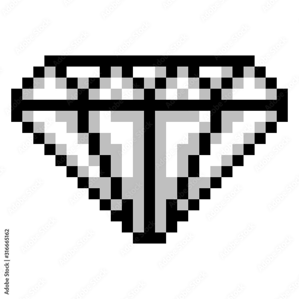 Vector pixel art jewelry isolated. Pixel art 8 bit video games, icons ...