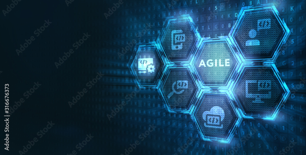 Business, Technology, Internet and network concept. Agile Software ...