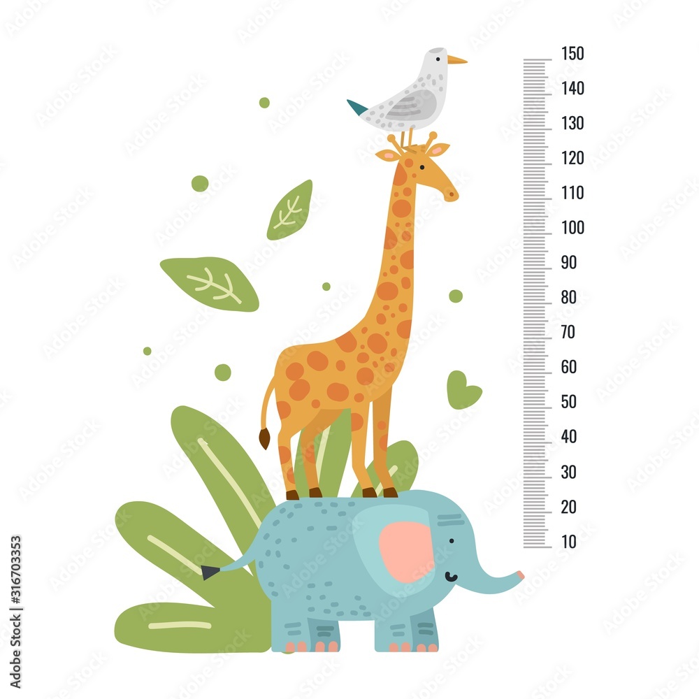 Height measure. Measuring ruler children, growth scale for kindergarten ...