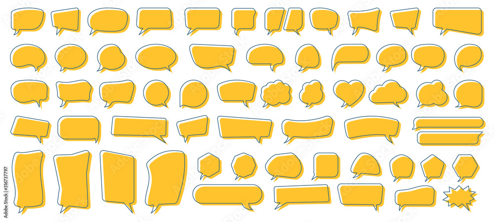 Set of cute colorful speech bubbles or dream clouds for dialog. Stock ...