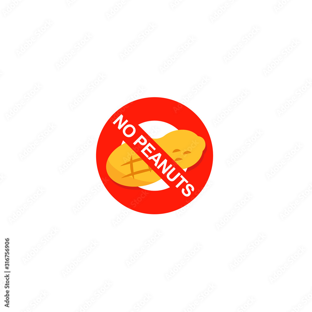 No peanuts icon. Clipart image isolated on white background Stock ...
