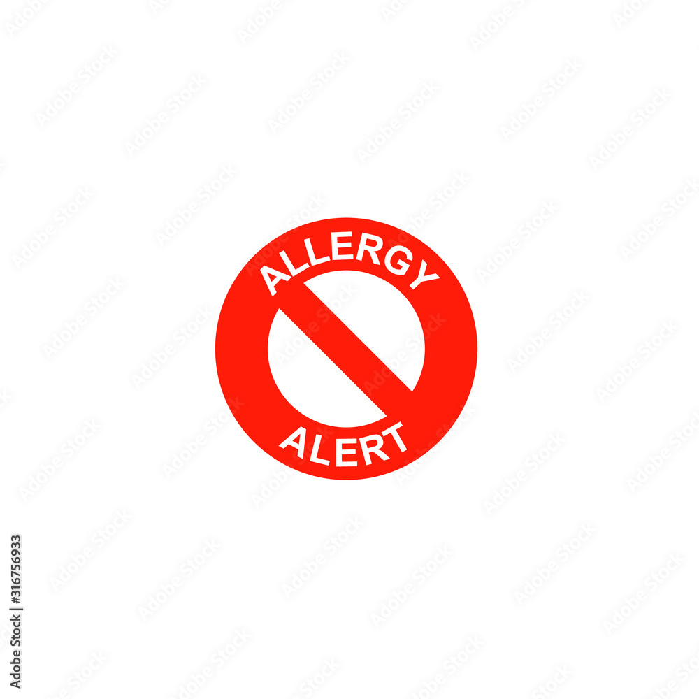 Allergy alert icon. Clipart image isolated on white background Stock ...
