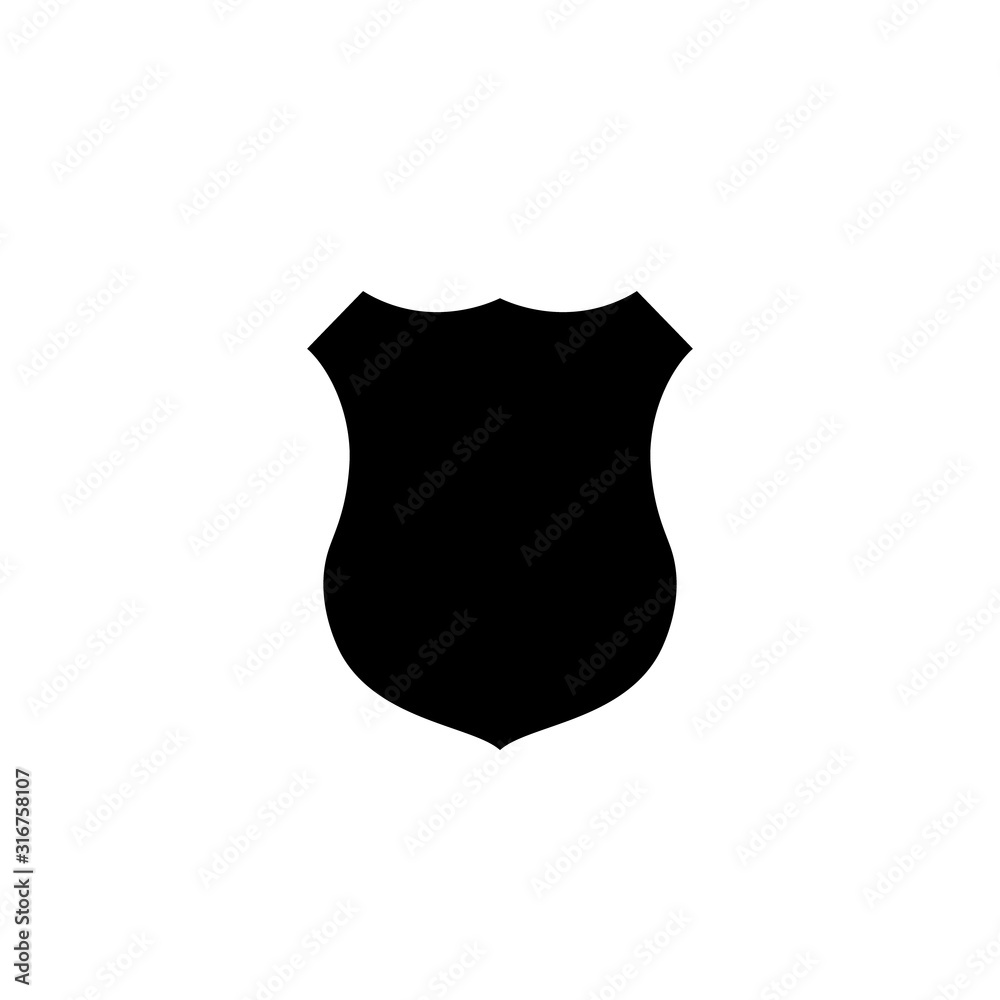 Blank police badge icon. Clipart image isolated on white background ...