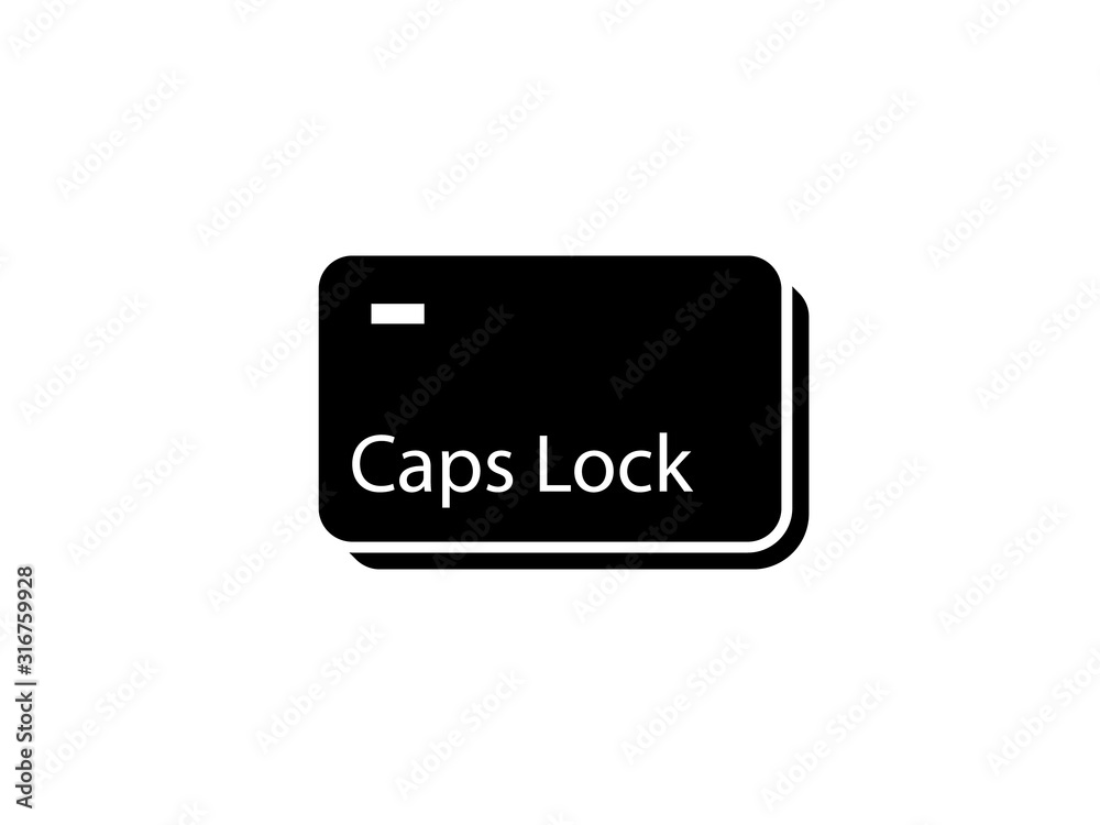 Caps Lock key icon. Clipart image isolated on white background Stock ...