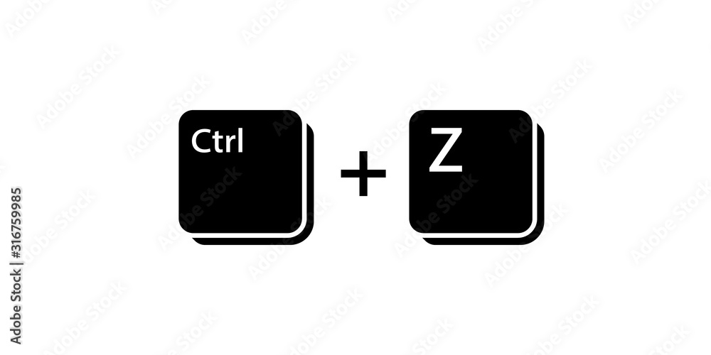 Ctrl Z key icon. Clipart image isolated on white background Stock ...