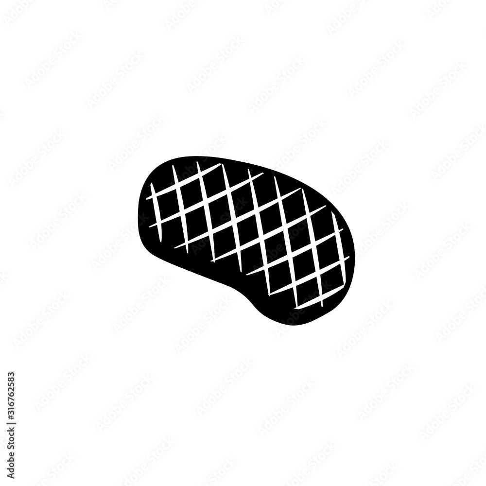 Grill meat silhouette icon. Clipart image isolated on white background ...