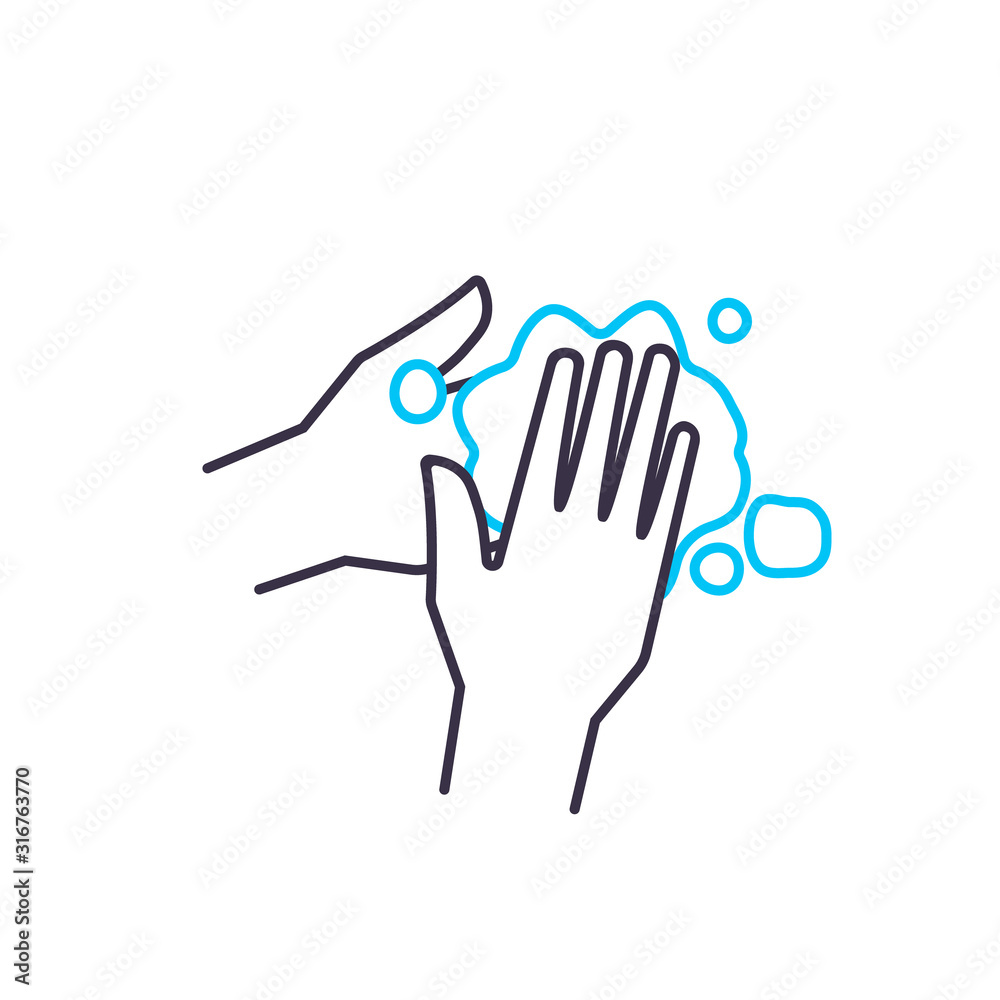 Washing hands icon. Clipart image isolated on white background Stock ...