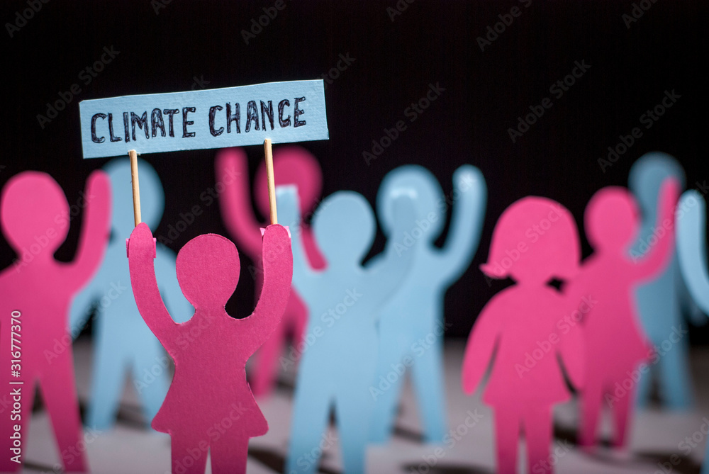 striking people. Environmental Protest. Stop pollution Paper people ...