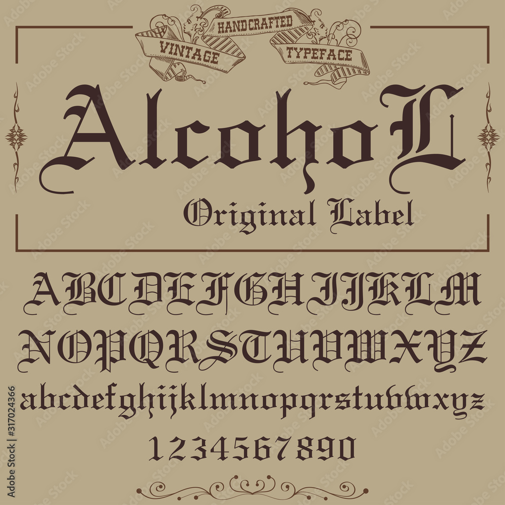 Stock-Illustration „ Vector letters and numbers. Font, Typeface, Script ...