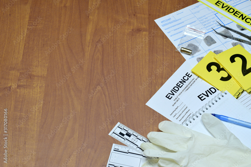 Paperwork during crime scene investigation process in csi laboratory ...