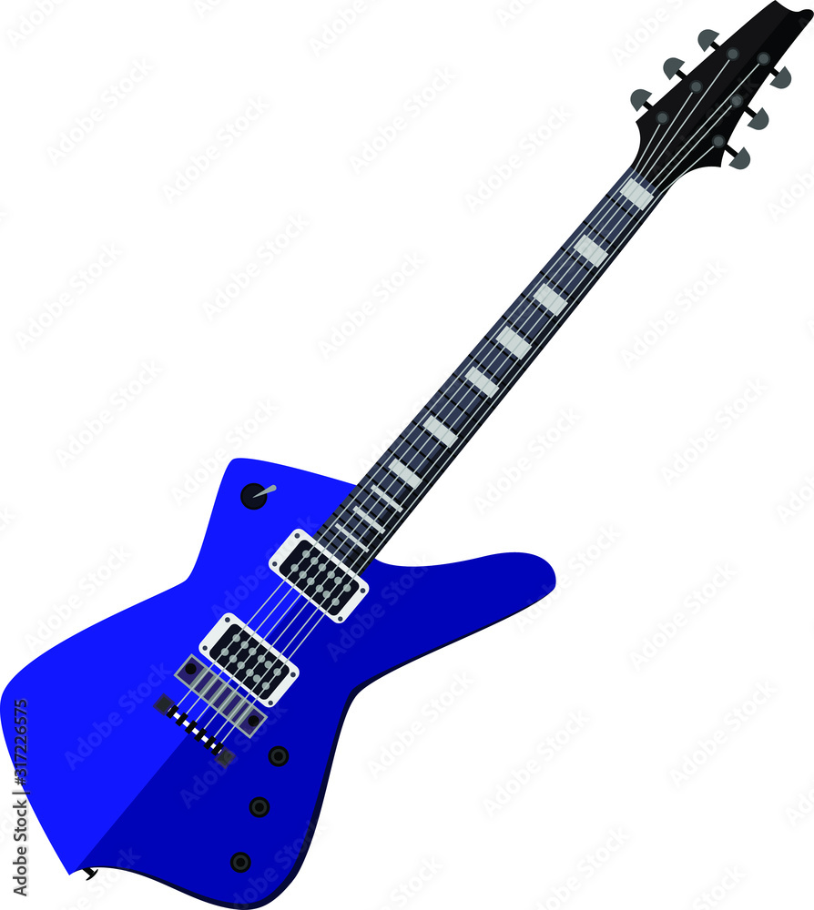 Blue Electric Guitar Vector Stock Vector | Adobe Stock