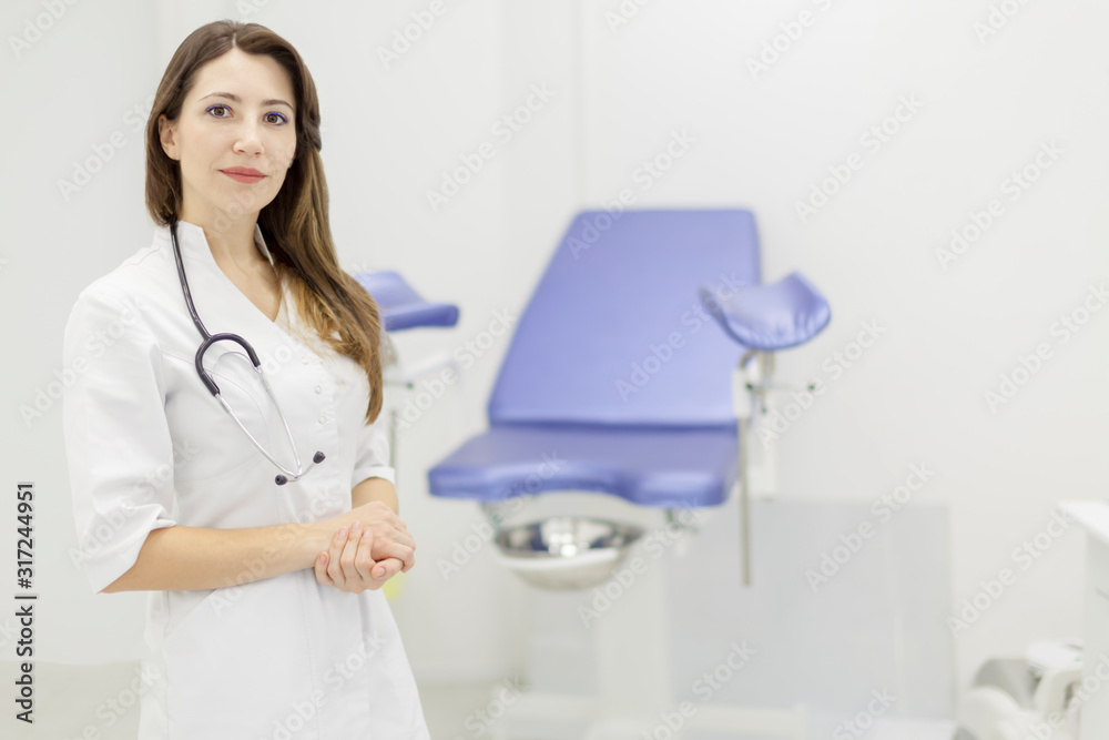 Professional doctor gynecologist doctor in white uniform at hospital ...