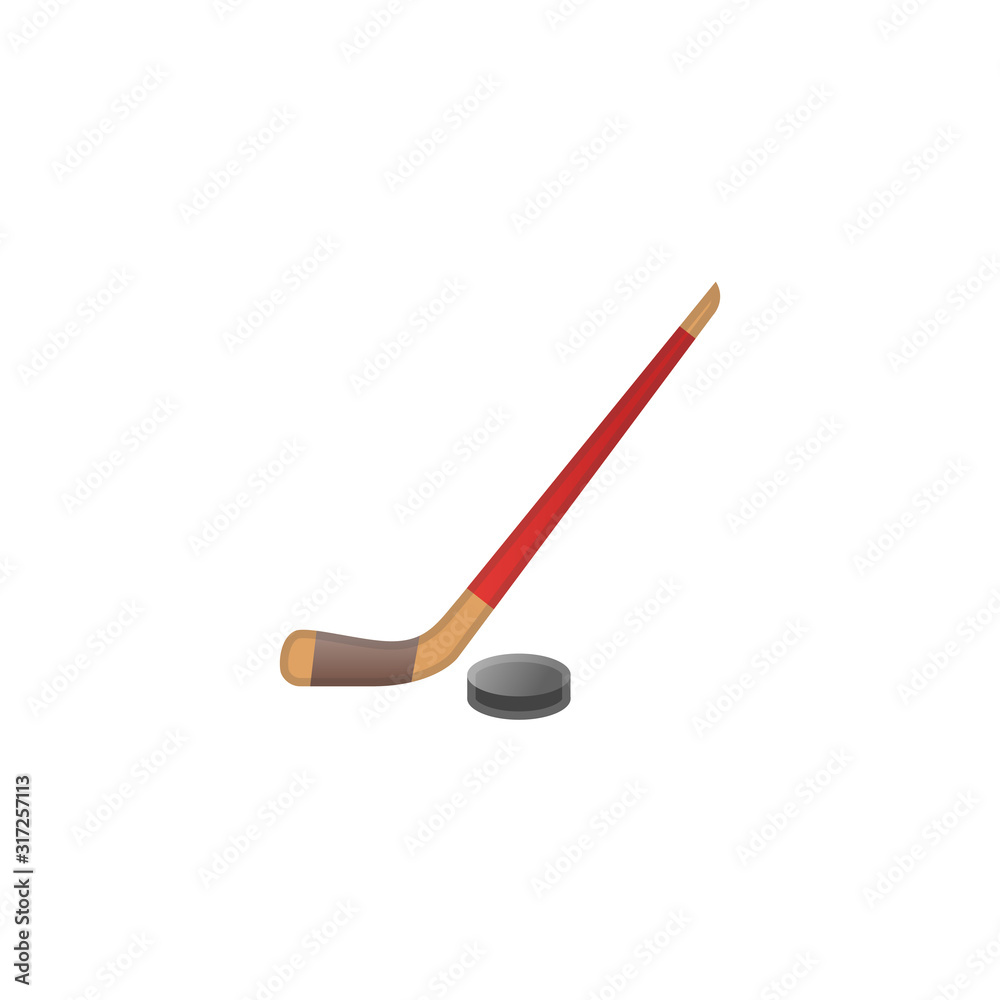 Ice Hockey Vector Icon. Isolated Ice Hockey Stick and Puck Emoji ...