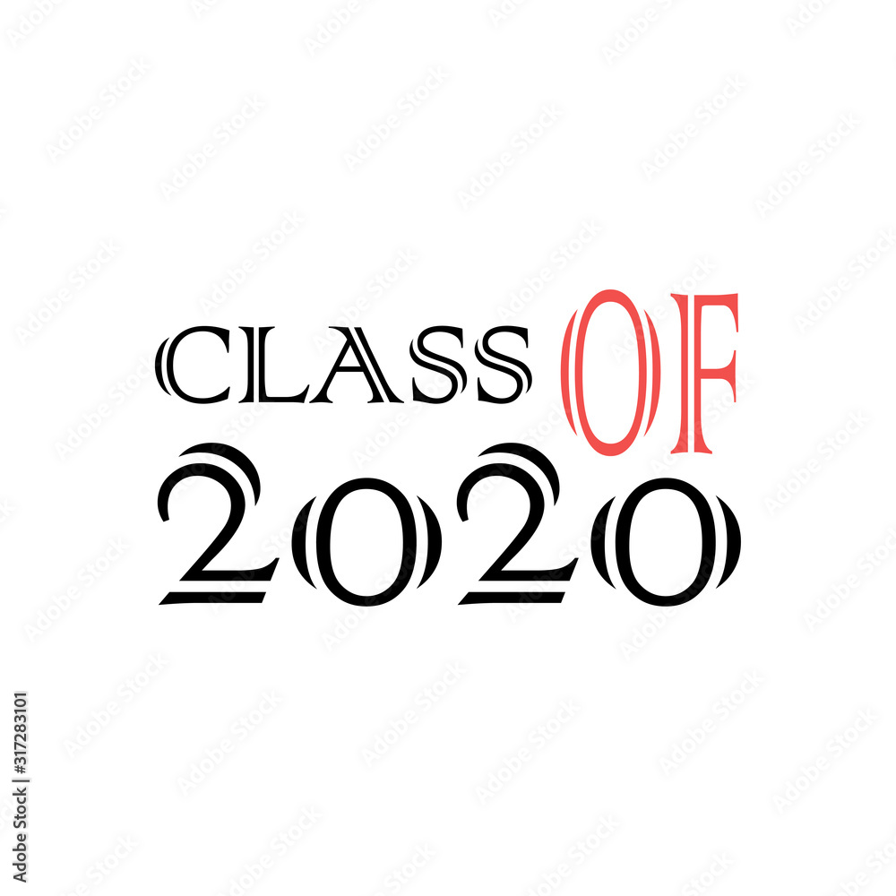 Class of 2020. Stylish graduate design for printing on t-shirts, robes ...