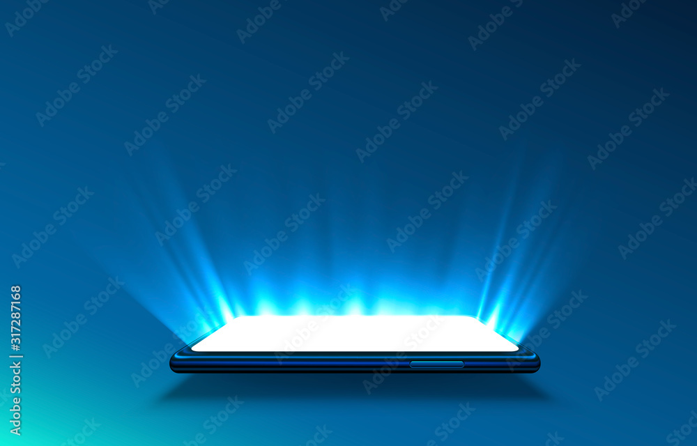 Smartphone light screen, technology mobile display light. Stock Vector ...