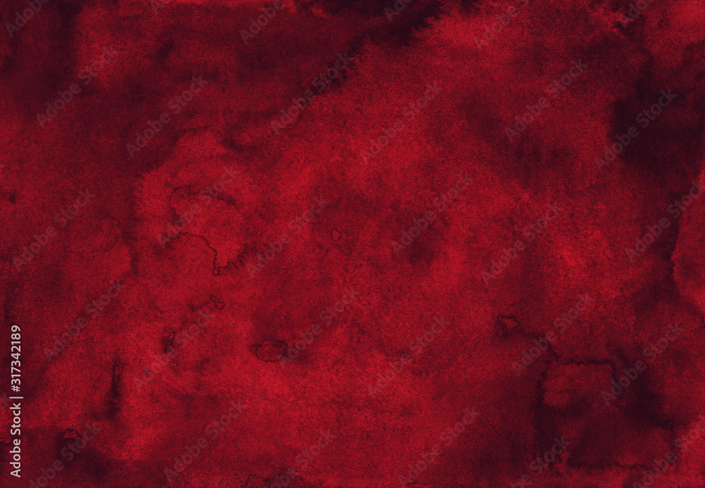 Watercolor deep red texture background hand painted. Watercolour red ...