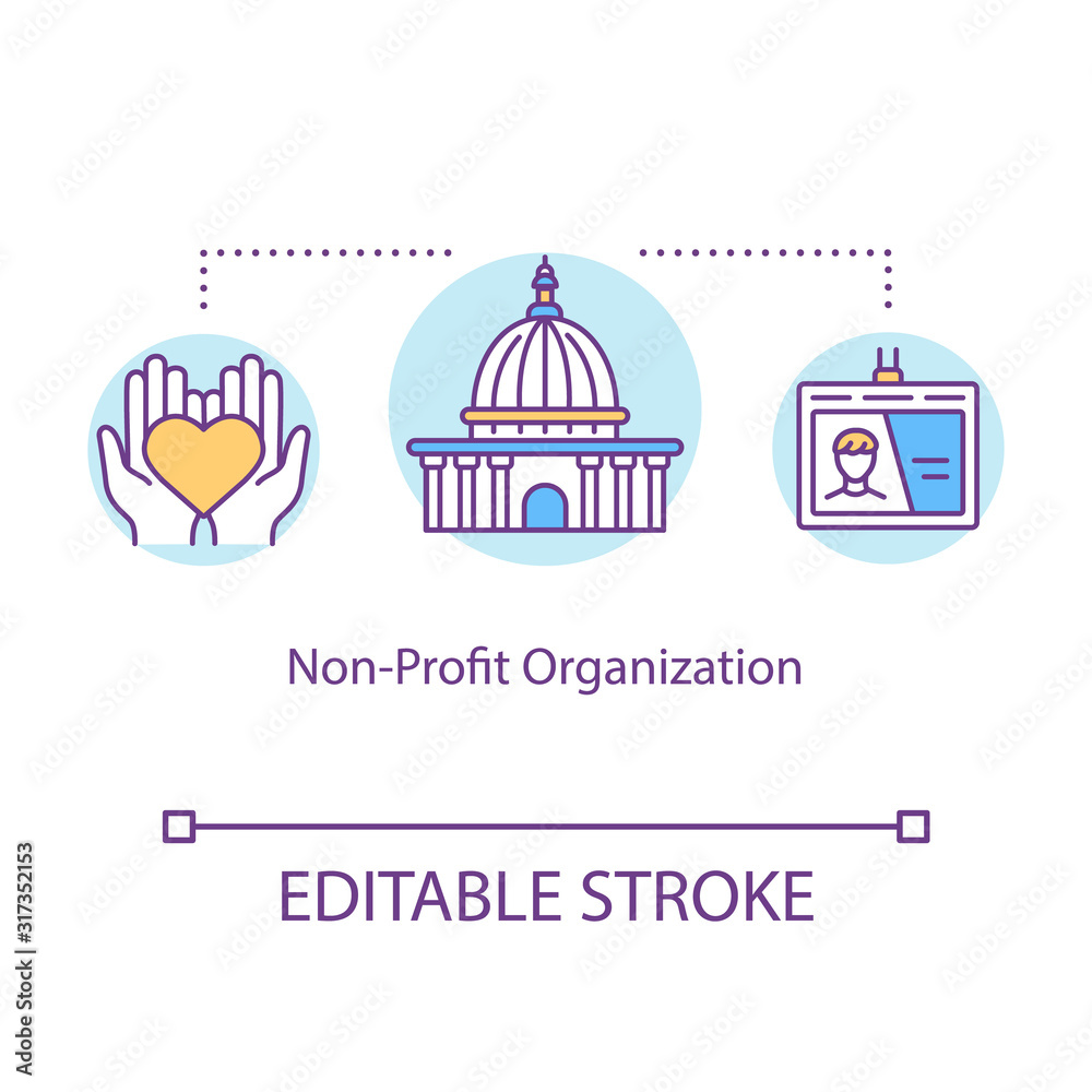 Vector de Stock Non-profit organization concept icon. Donating and ...