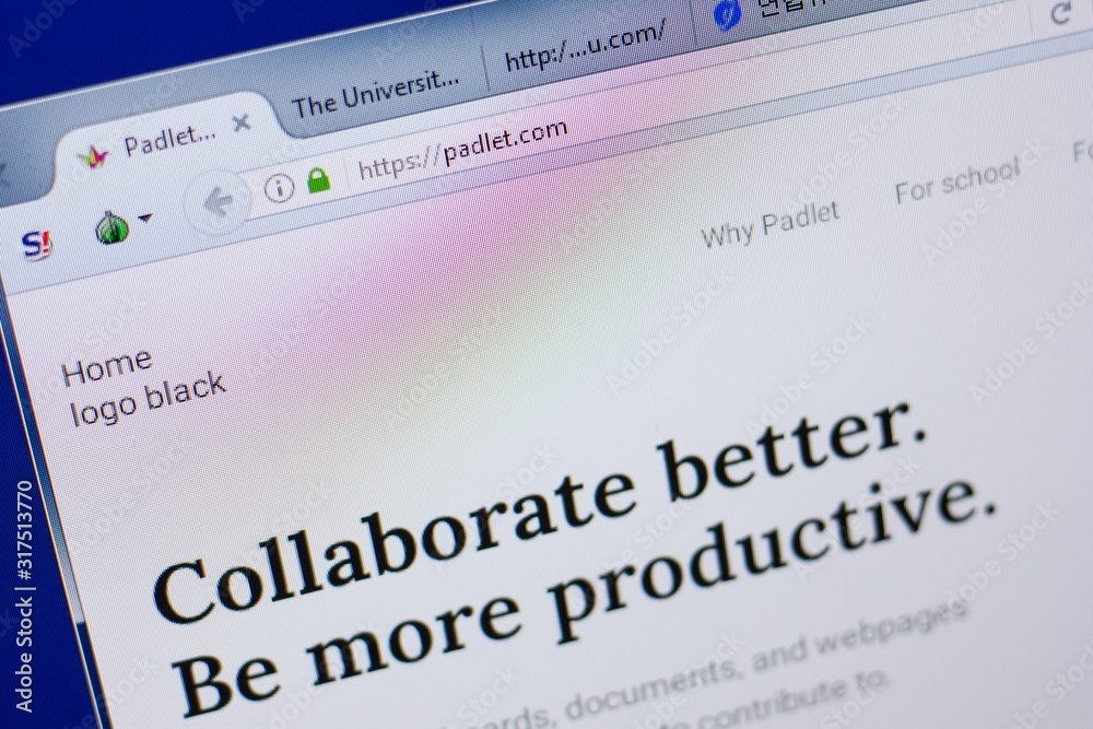 Foto de Stock Ryazan, Russia - June 17, 2018: Homepage of PadLet ...