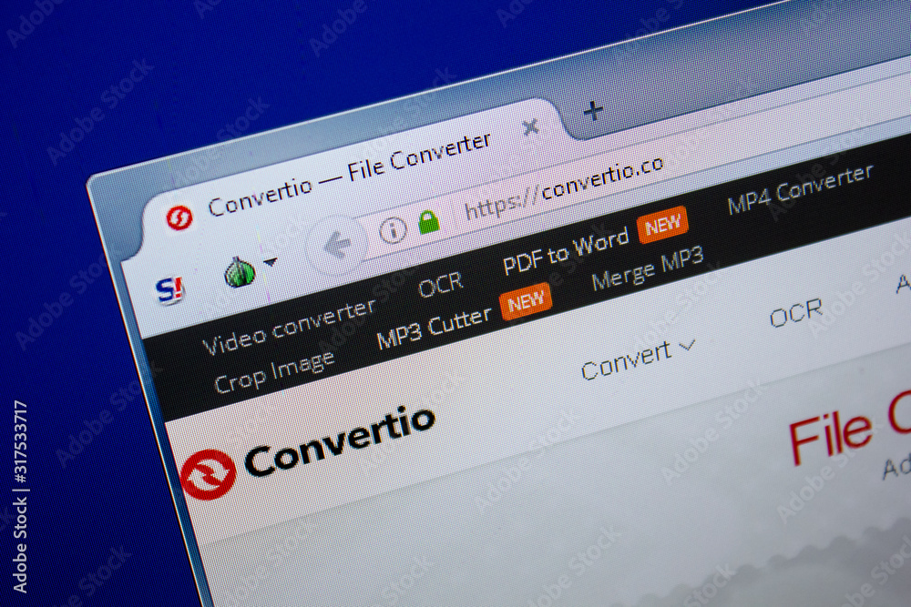 Ryazan, Russia - June 26, 2018: Homepage of Convertio website on the ...