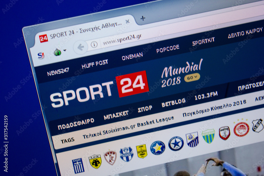 Ryazan, Russia - June 26, 2018: Homepage of Sport24 website on the ...