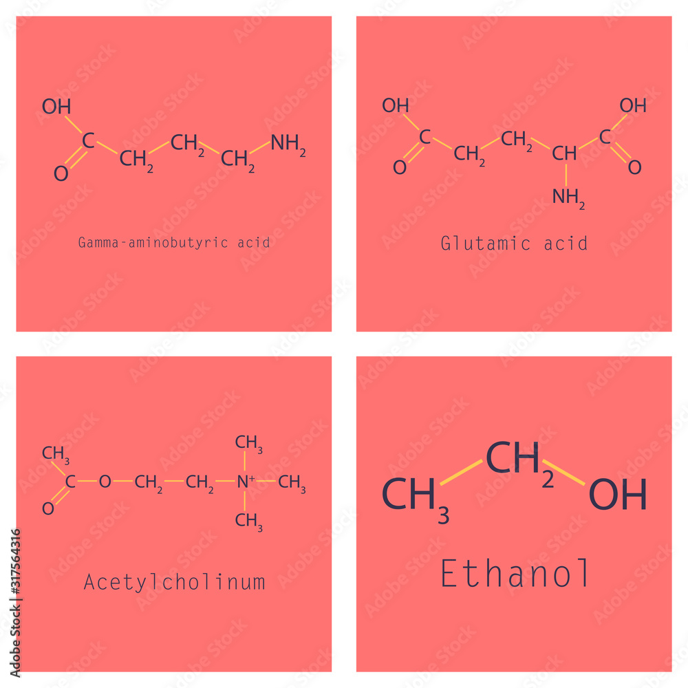 Image vectorielle Stock Chemical formulas of food and cosmetic ...
