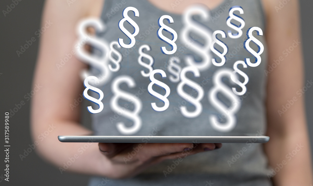 symbol paragraph law sign digital in hand Stock Photo | Adobe Stock