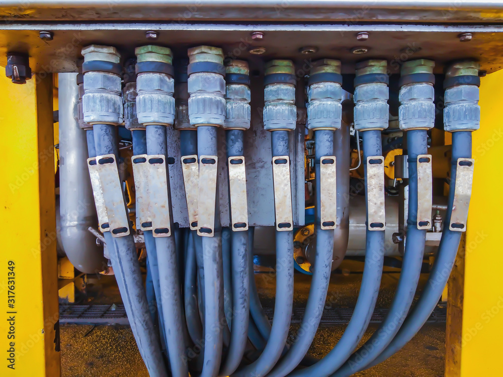 Electrical junction box with cable gland connection,.To separate wires ...