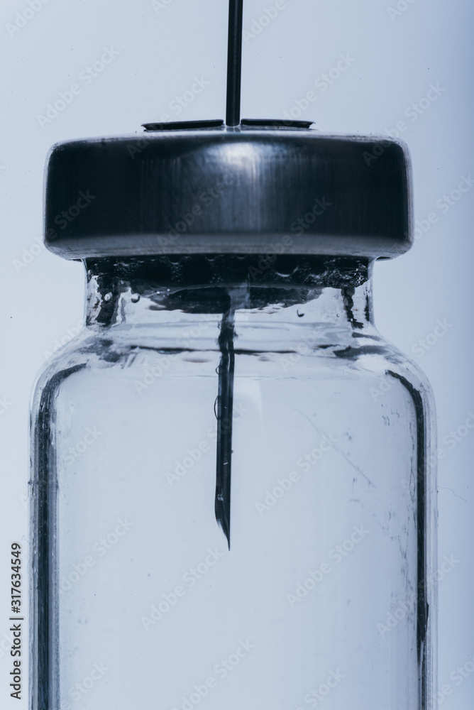 Medicine, Injection, vaccine and disposable syringe, drug concept ...