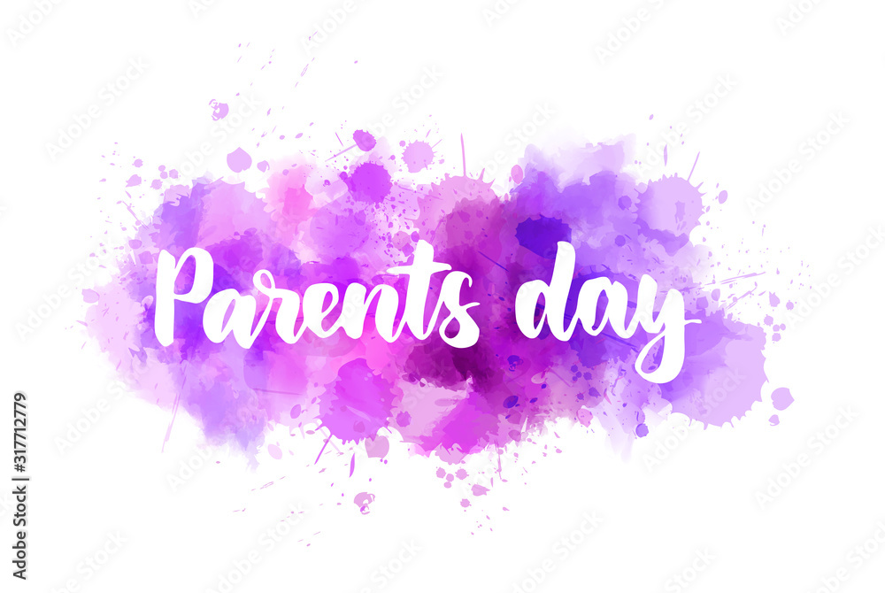 Parents day lettering on watercolor splash Stock Vector | Adobe Stock