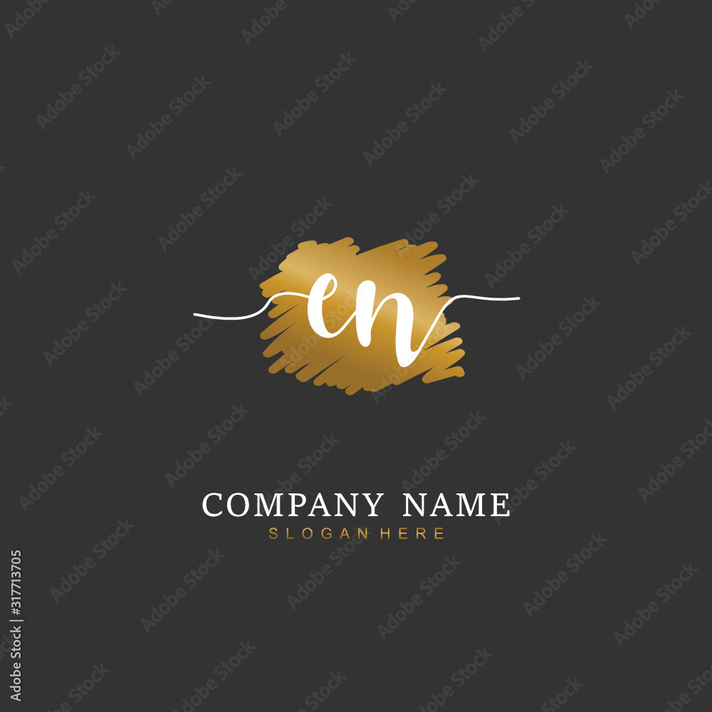 Handwritten initial letter E N EN for identity and logo. Vector logo ...