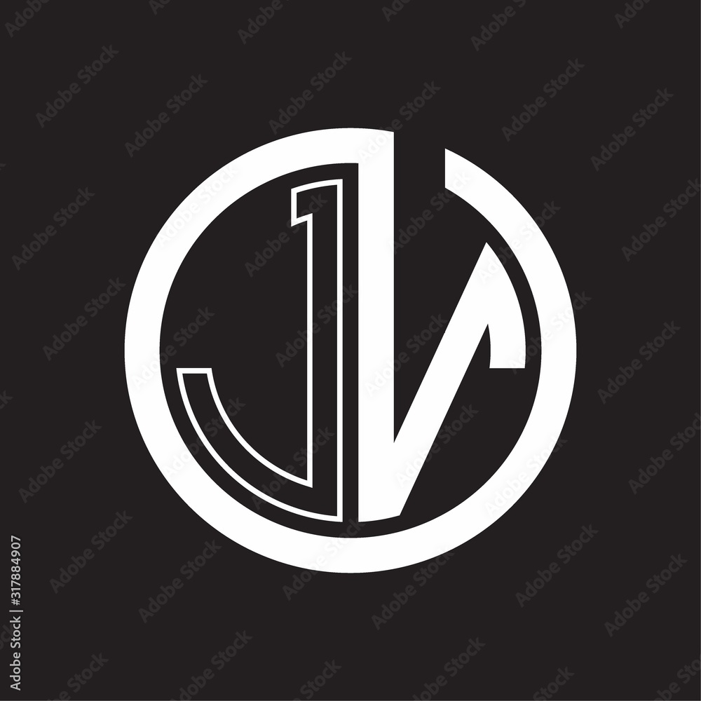 JV Logo with circle rounded negative space design template Stock Vector ...