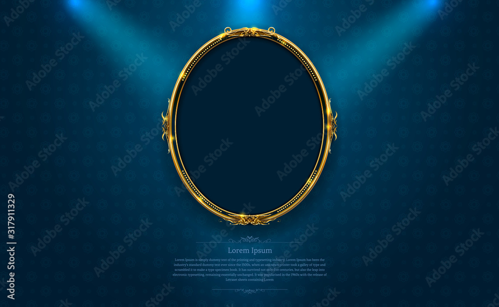 gold frame border octagon picture and pattern thai art Stock Vector ...