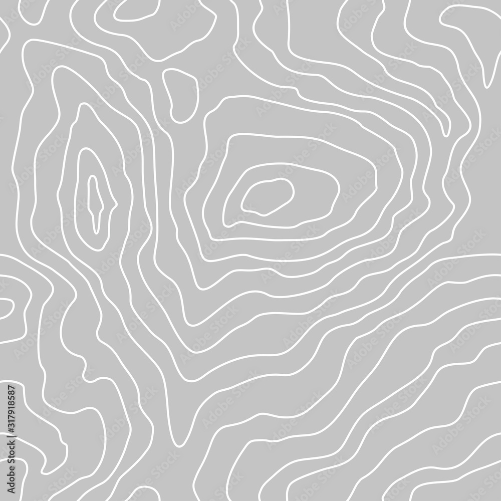Topographic map lines, earth relief, contour seamless background ...