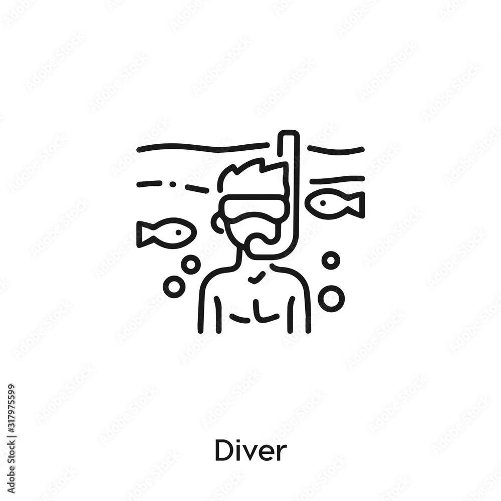 diver icon vector. diver symbol sign Stock Vector | Adobe Stock