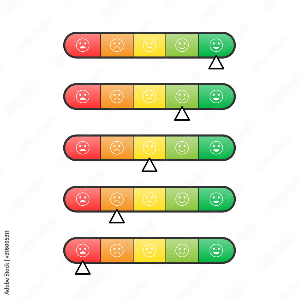 Pain scale, feedback rating customer experience concept, vector buttons ...