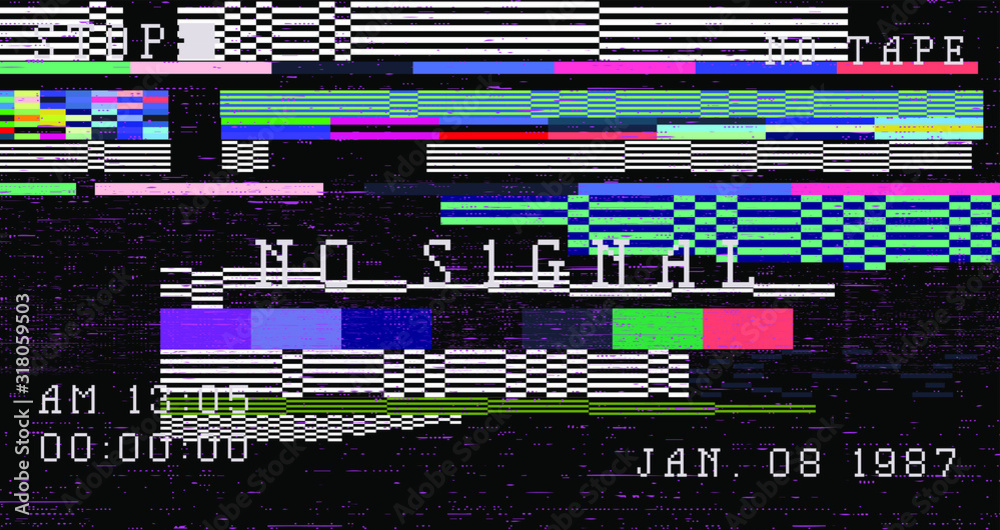 Glitch camera effect. Retro VHS background like in old video tape ...