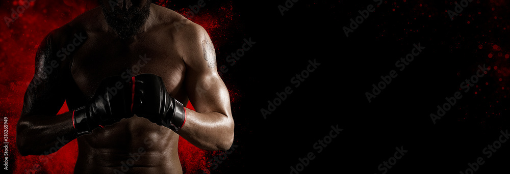 Martial arts fighter (MMA). Sports banner Stock Photo | Adobe Stock