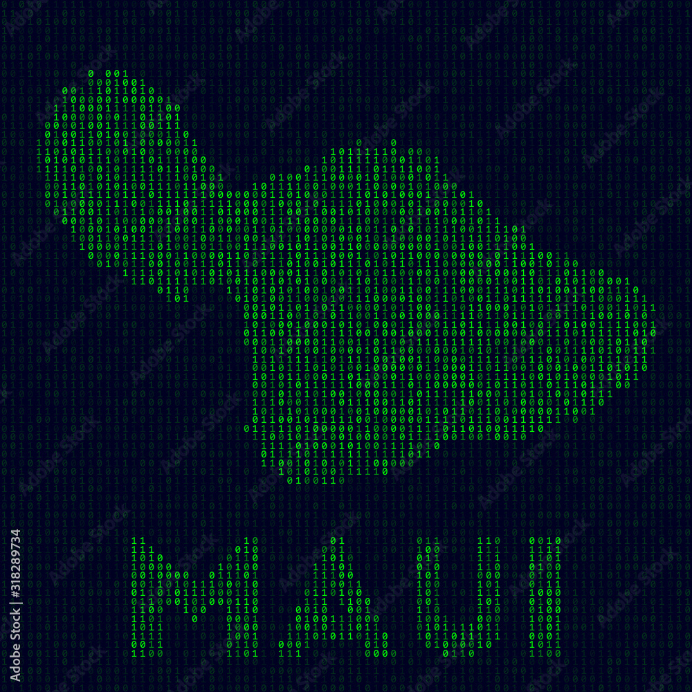 Vector de Stock Digital Maui logo. Island symbol in hacker style ...
