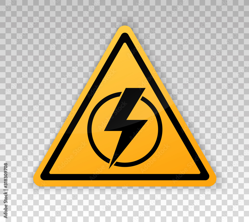 Power outage. Symbol without electricity. Triangular yellow and black ...