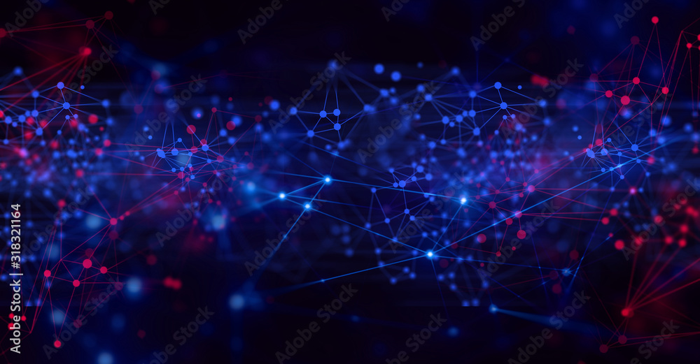 network social online, background 3d illustration rendering, machine deep learning, data cloud ...