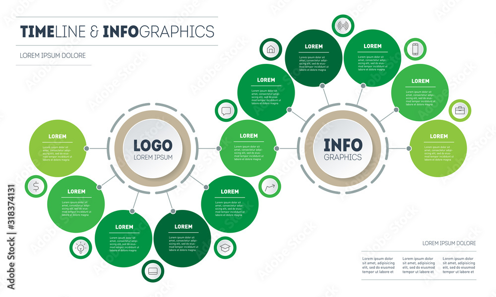 Infographic of green technology or education process with 11 parts ...