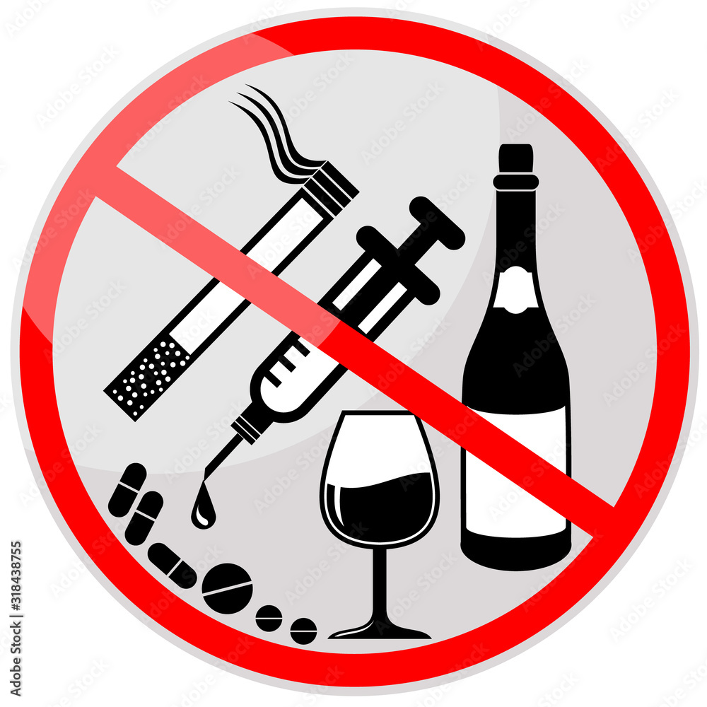 no smoking sign, no drugs Stock Illustration | Adobe Stock