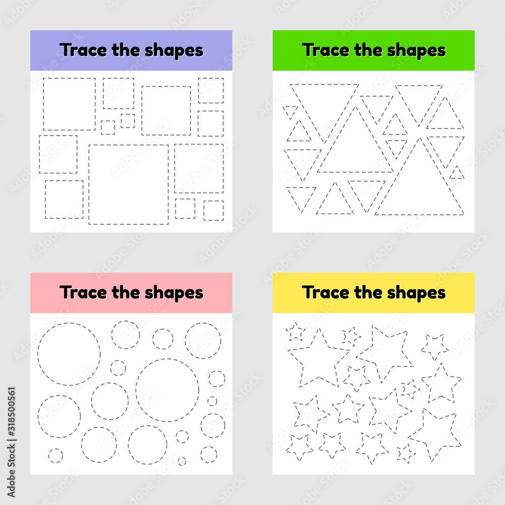 Educational tracing worksheet for kids kindergarten, preschool and ...