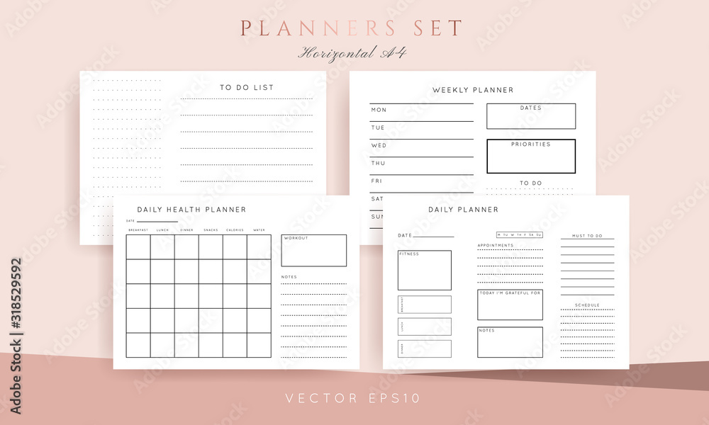 Planner sheet vector Stock Vector | Adobe Stock