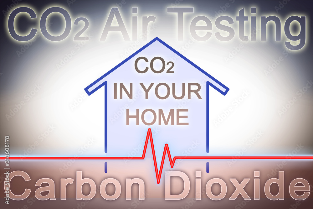 Ilustración de Stock Test on the presence of dangerous CO2 in our homes ...