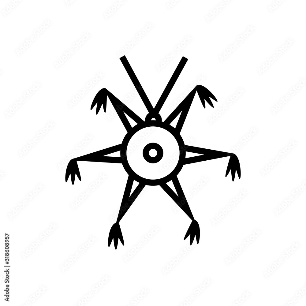 Pinata star outline icon. Clipart image isolated on white background ...