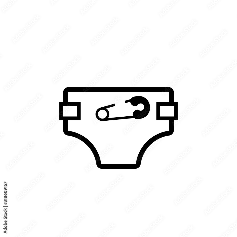 Diaper outline icon. Clipart image isolated on white background Stock ...